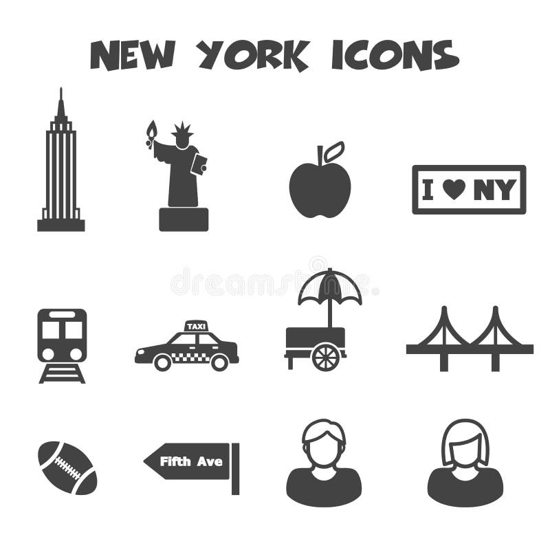 New york icons stock vector. Illustration of bridge, silhouette - 41211040