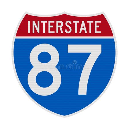 New York Interstate 87 Road Sign Stock Vector - Illustration of ...