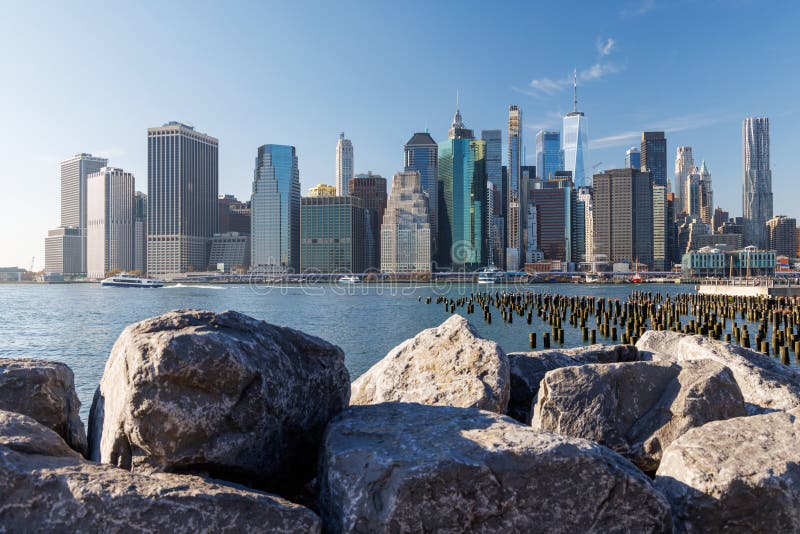 The New York Manhattan Skyline Editorial Photo - Image of downtown ...