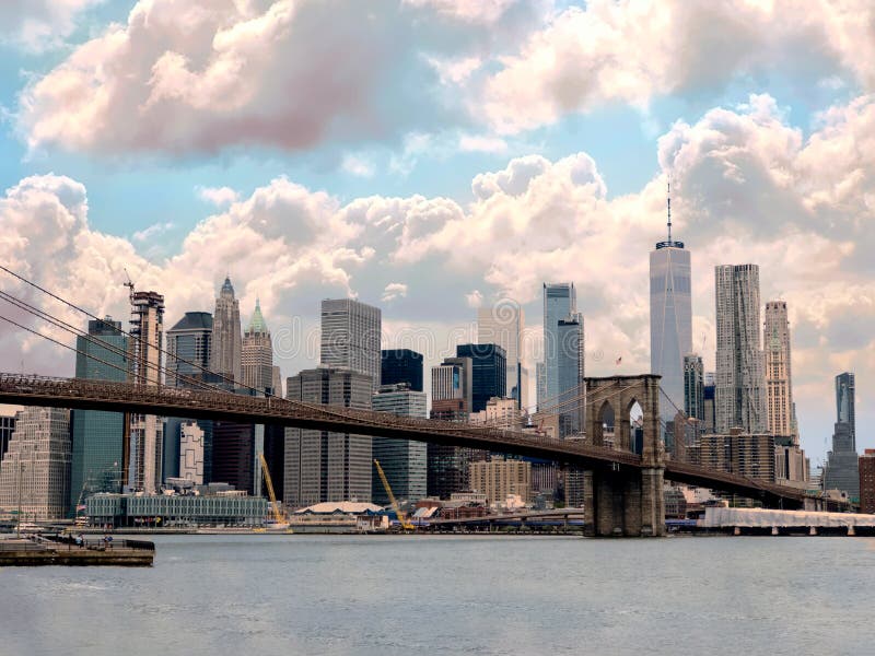 New York Manhattan skyline stock image. Image of downtown - 135606961