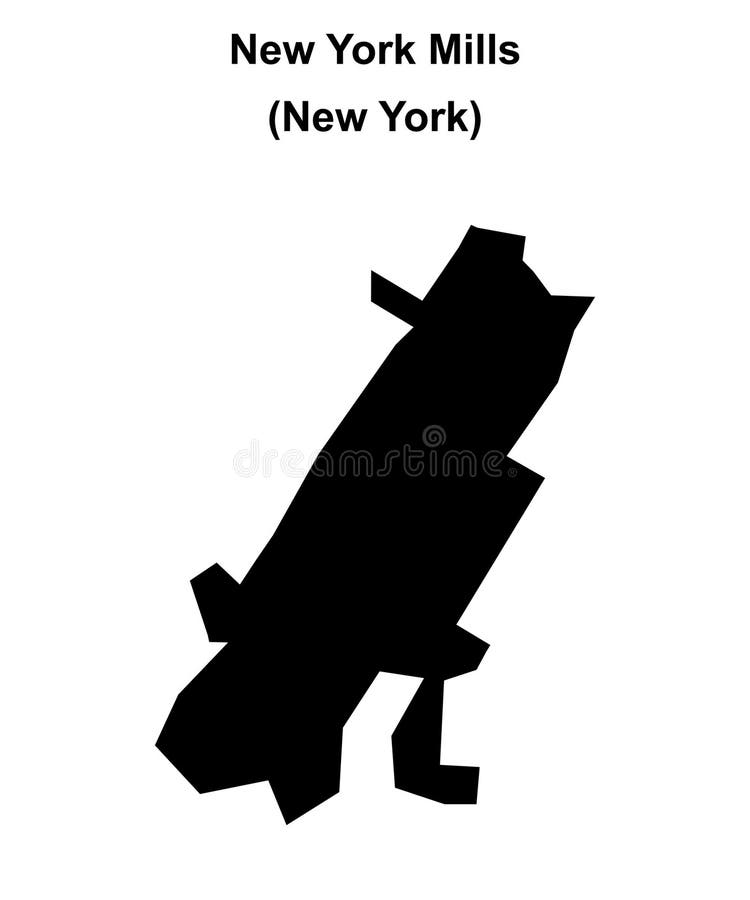 New York Mills outline map stock vector. Illustration of infographic ...