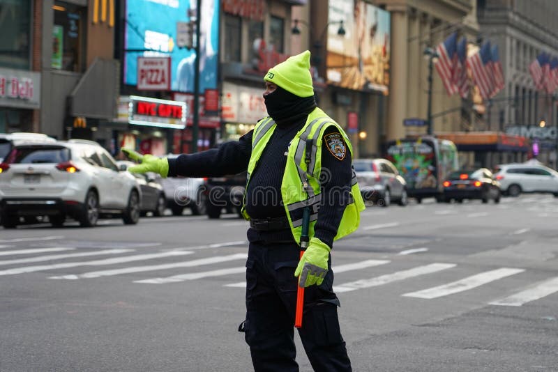 Nypd Traffic Control Police Officer In Lower Manhattan Editorial Stock