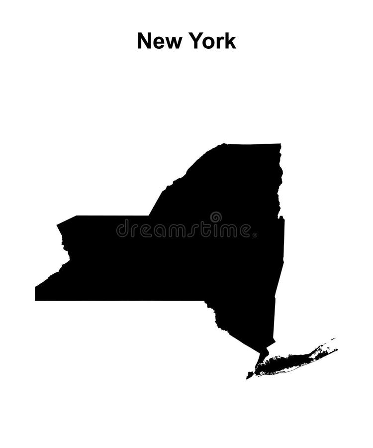 New York outline map stock vector. Illustration of detailed - 360688635