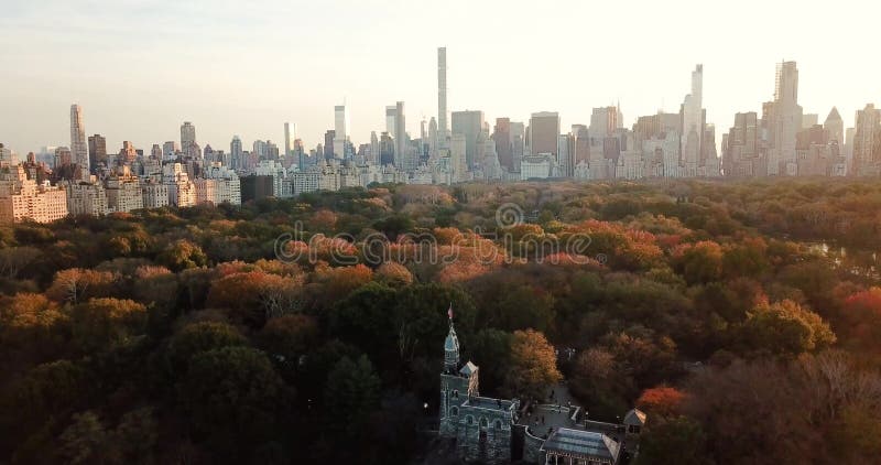 New York Panorama from Central Park Aerial View Stock Footage - Video ...