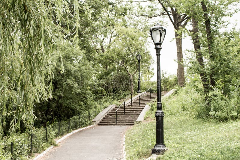 New York Park stock image. Image of color, stairs, light - 73520509