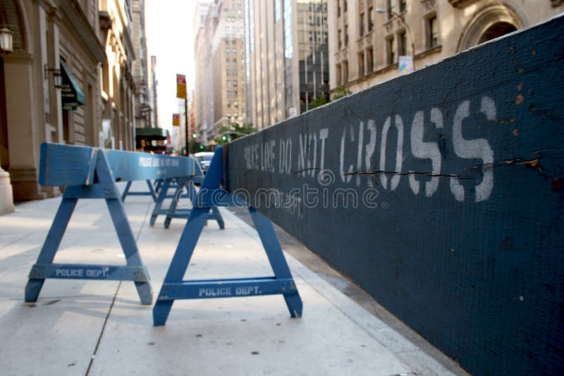 New York Police Picket Fence Stock Image - Image of blue, police: 11889903