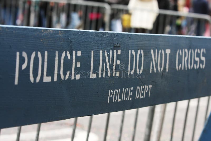 New York Police Picket Fence Stock Image - Image of manhattan, picket ...