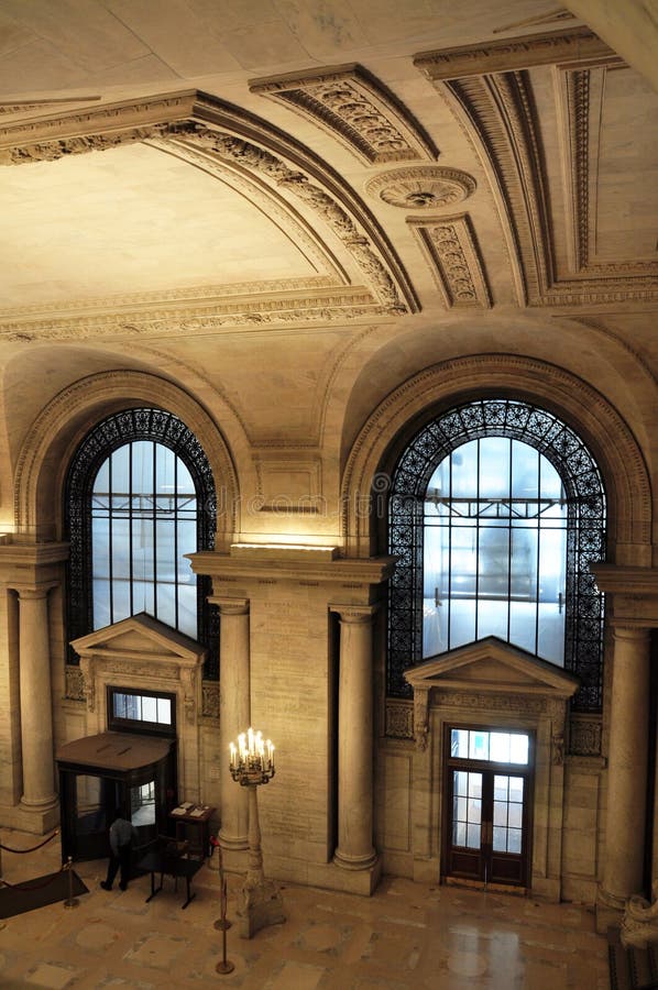 Library In New York City Entrance Hall Stock Photo - Image of history ...