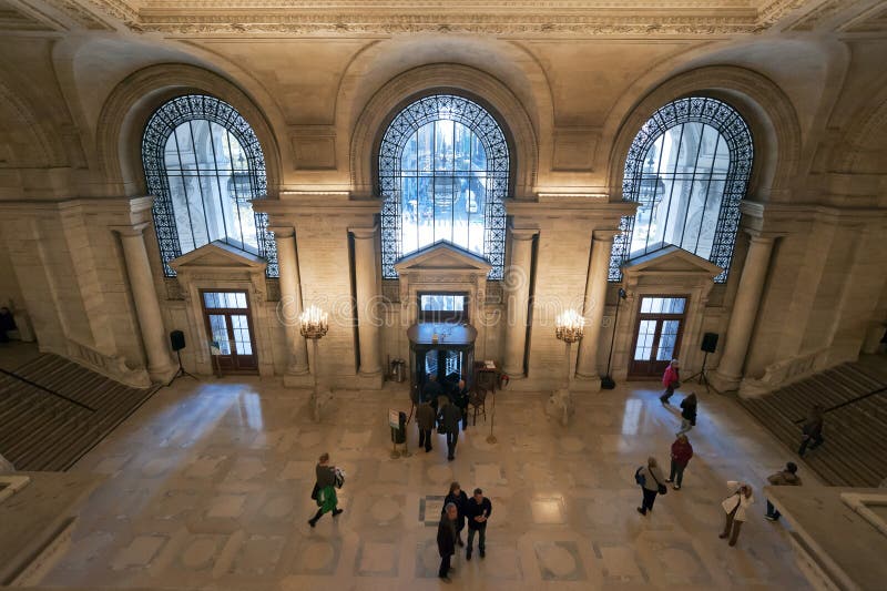 Library In New York City Entrance Hall Stock Photo - Image of history ...