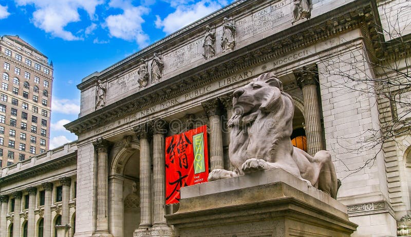Public Library on Fifth Avenue in Manhattan, New York, USA Editorial ...