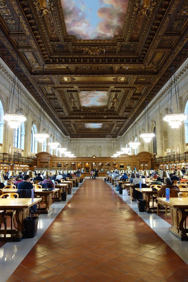 New York Public Library Reading Room Editorial Stock Image - Image of ...