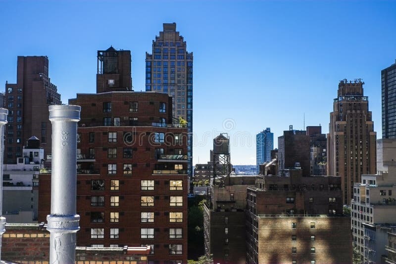 New York from a rooftop stock image. Image of cheminee - 36246991
