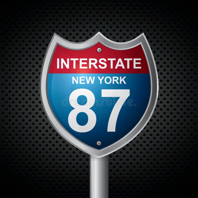 New York 87 Route Sign. Vector Illustration Decorative Design Stock ...