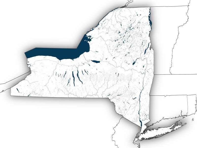 New York Outline With Capital