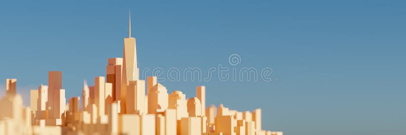 New York Skyscrapers Web Banner with Copy Space. Stock Illustration ...