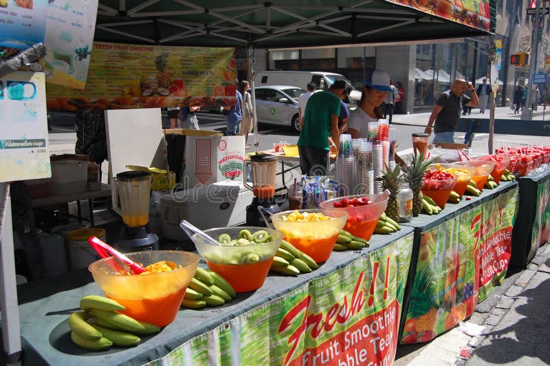 New york smoothie stall editorial stock photo. Image of sale - 26814868