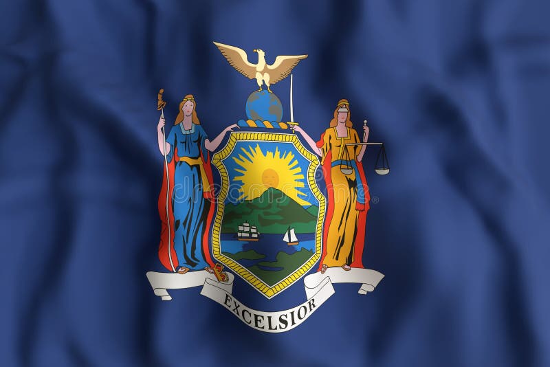New York State flag stock illustration. Illustration of sign - 95567198