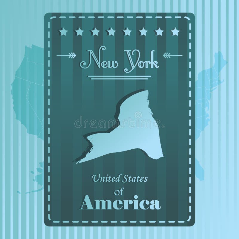 New York State Map Label. Vector Illustration Decorative Design Stock ...