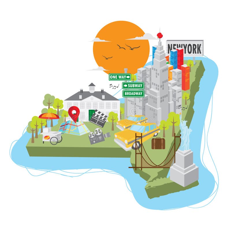 New York State Map. Vector Illustration Decorative Design Stock Vector ...