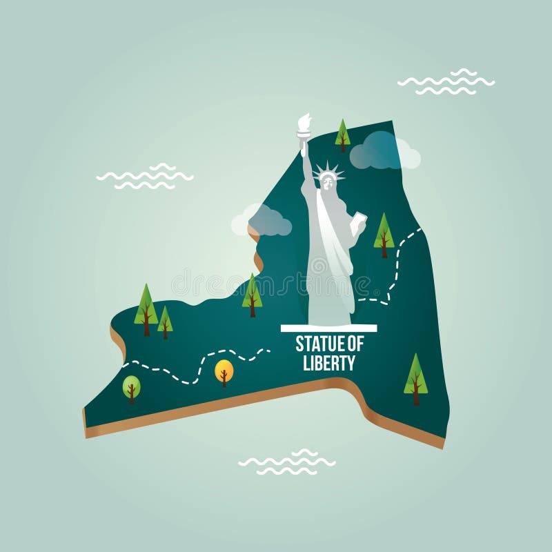 New York State Map. Vector Illustration Decorative Design Stock ...