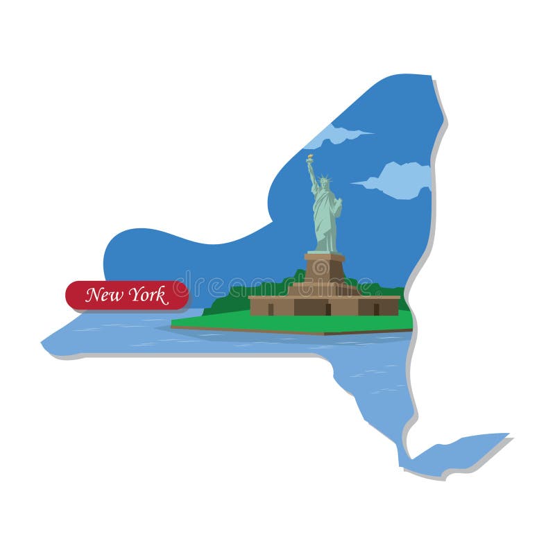 New York State Map. Vector Illustration Decorative Design Stock Vector ...
