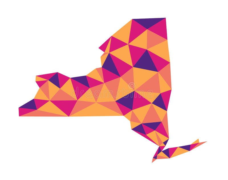 New York State Simple Polygon Map Stock Vector - Illustration of simple ...