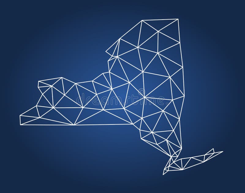 New York State Simple Polygon Map Stock Illustration - Illustration of ...