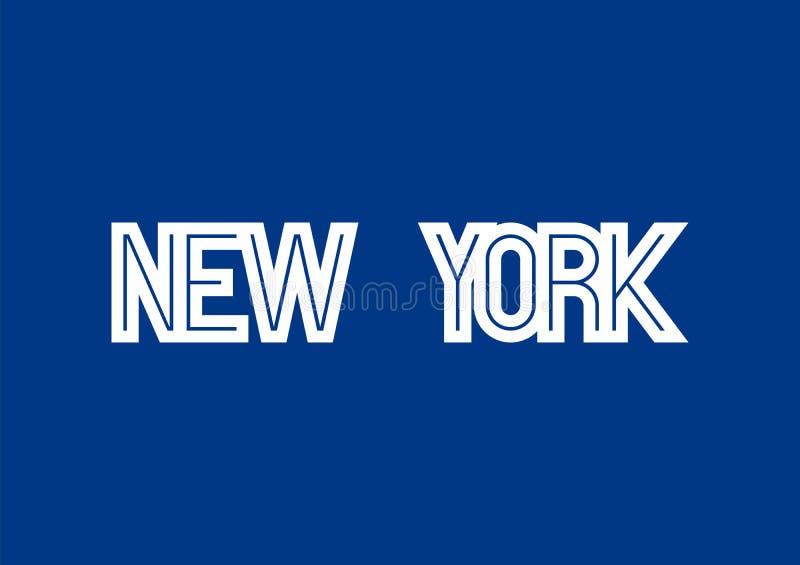 New York Text with White Typography Design Elements Stock Vector ...