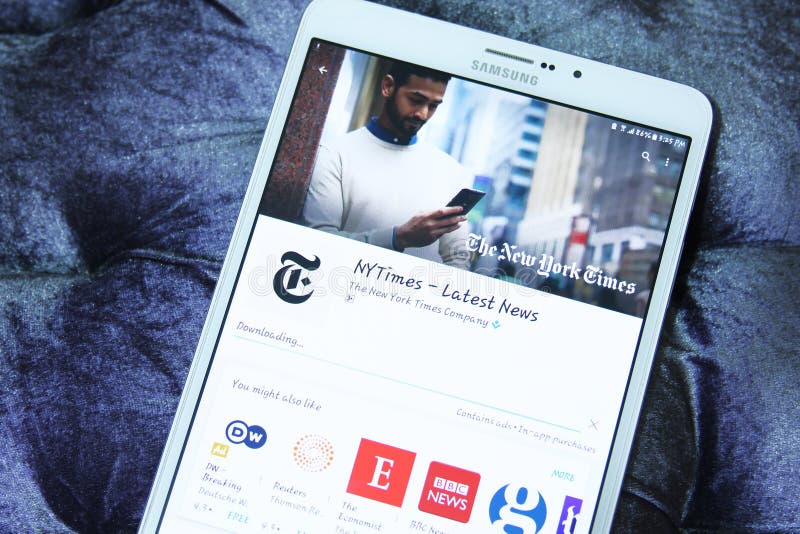 New York Times APP mobile photo stock éditorial. Image du logo - 93422793