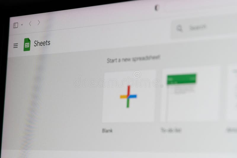 Google sheets menu service editorial stock image. Image of website ...