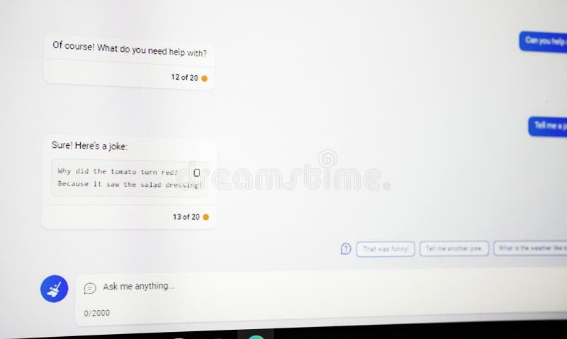 Ask Any Question and Get an Answer from Bing AI. Editorial Use ...