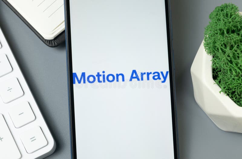 New York, USA - 30 August 2024: Motion Array Logo on Phone Screen ...