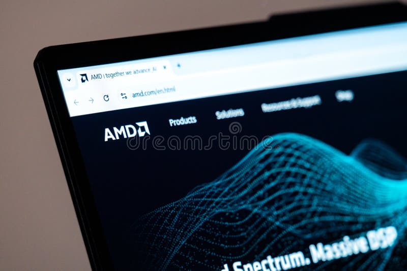 New York, USA - December 15, 2024: AMD Website Homepage Displayed on ...