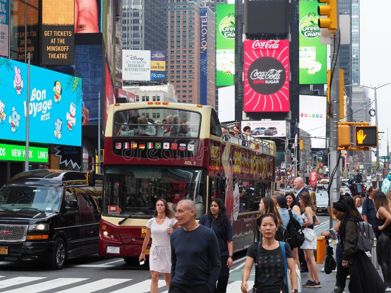 Image of a Big Bus Double-decker Bus in New York. Editorial Stock Photo ...