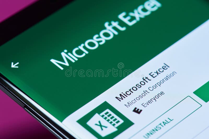 Microsoft excel mobile app editorial stock image. Image of applications ...