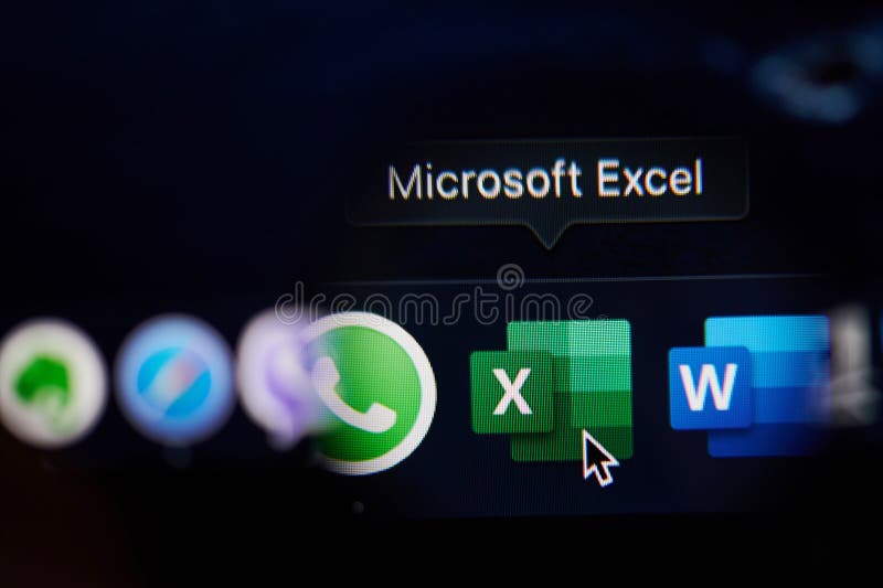 Laptop Computer Displaying Logo of Microsoft Excel Editorial Stock ...