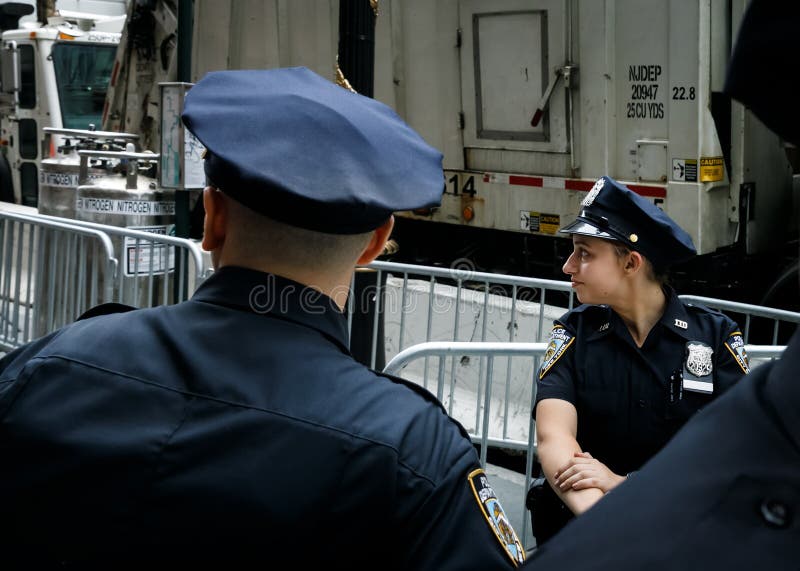Police Officers On The Streets Of Manhattan Editorial Photo Image Of