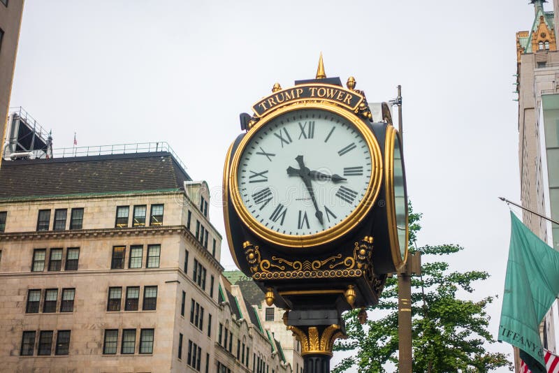 Clock for Trump Tower, New York Editorial Stock Image - Image of ...