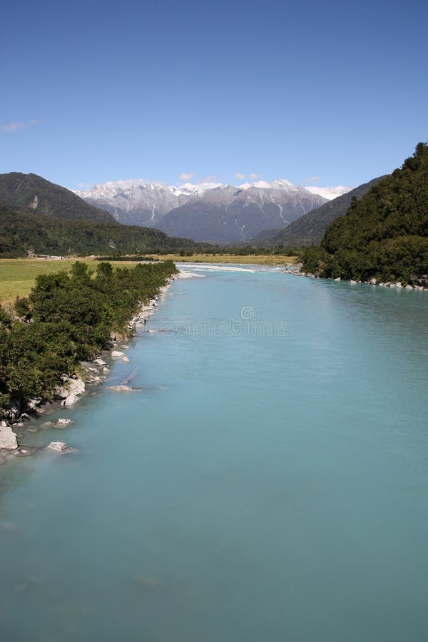 Whataroa River - Magnificent Turquoise Color. West Coast, South Stock ...