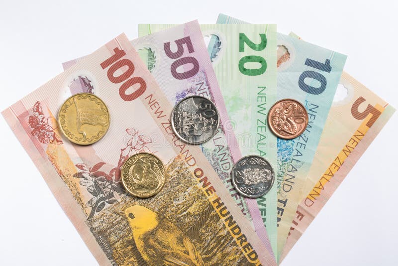 New Zealand Banknotes and Stacked Books Stock Image - Image of back ...
