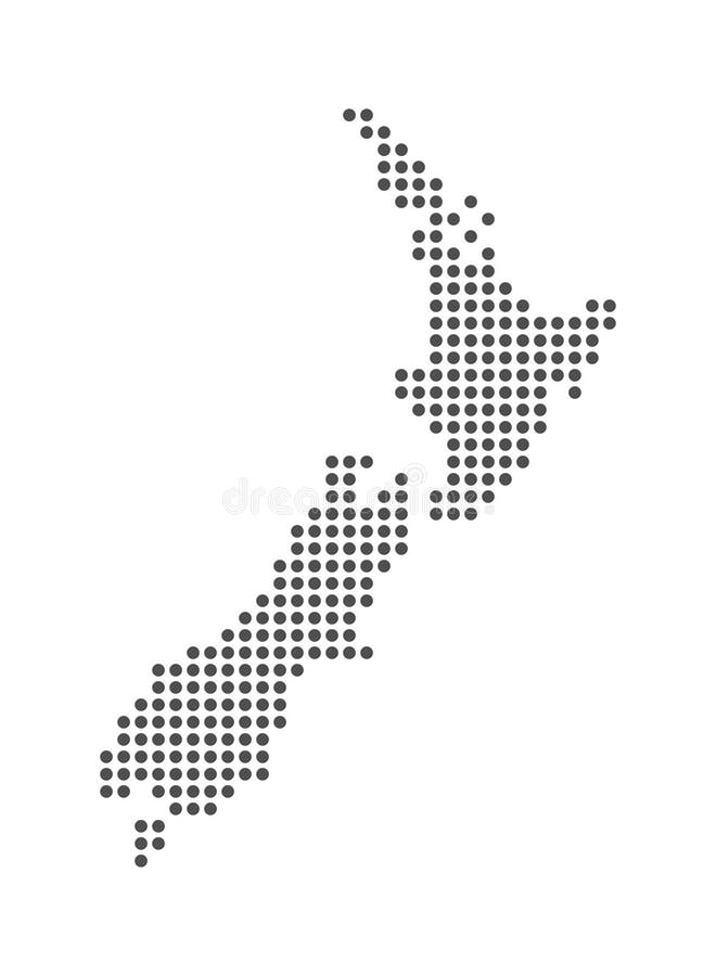 New Zealand - Dotted Map. Map Formed by Dots Stock Illustration ...