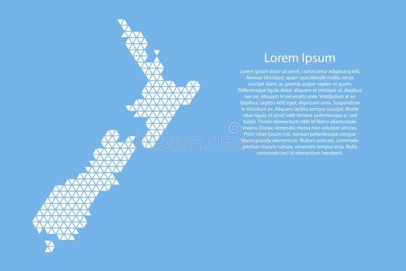 New Zealand Map Abstract Schematic from White Triangles Repeating ...