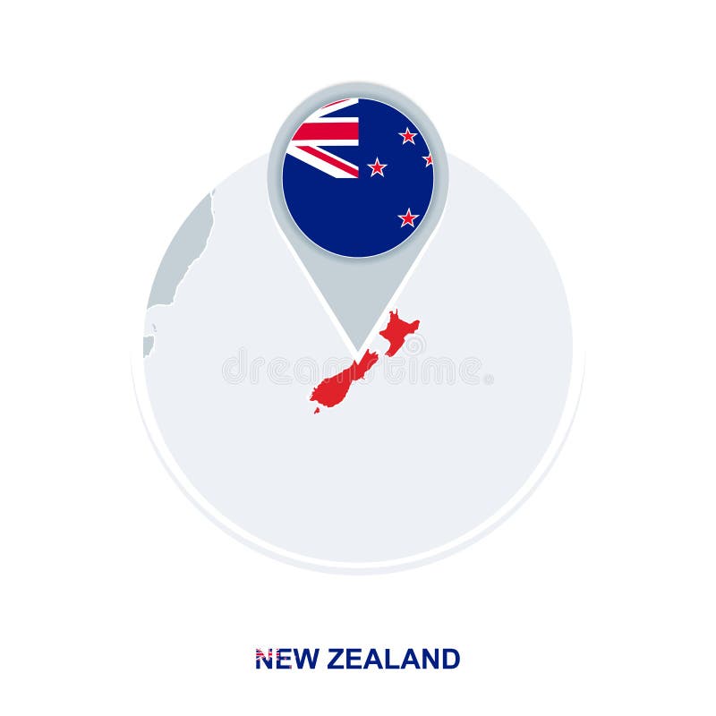 Map Icon Of New Zealand. Blue Map Of Oceania With Highlighted New ...