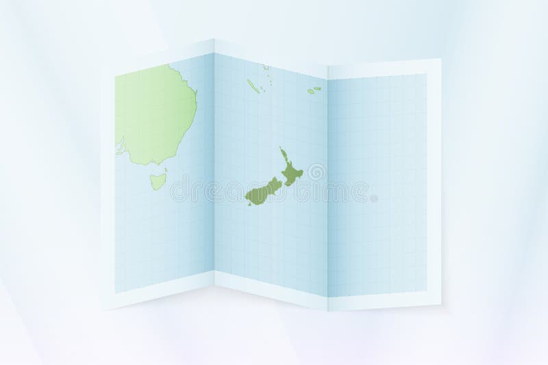 New Zealand Map, Folded Paper with New Zealand Map Stock Vector ...