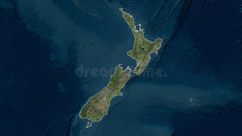 New Zealand Outlined. High-res Satellite Stock Illustration ...