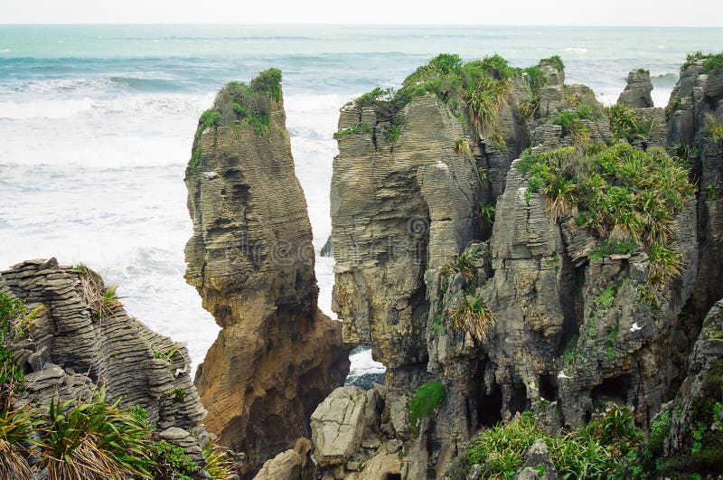New Zealand pancake rocks stock image. Image of punakaiki - 13403621
