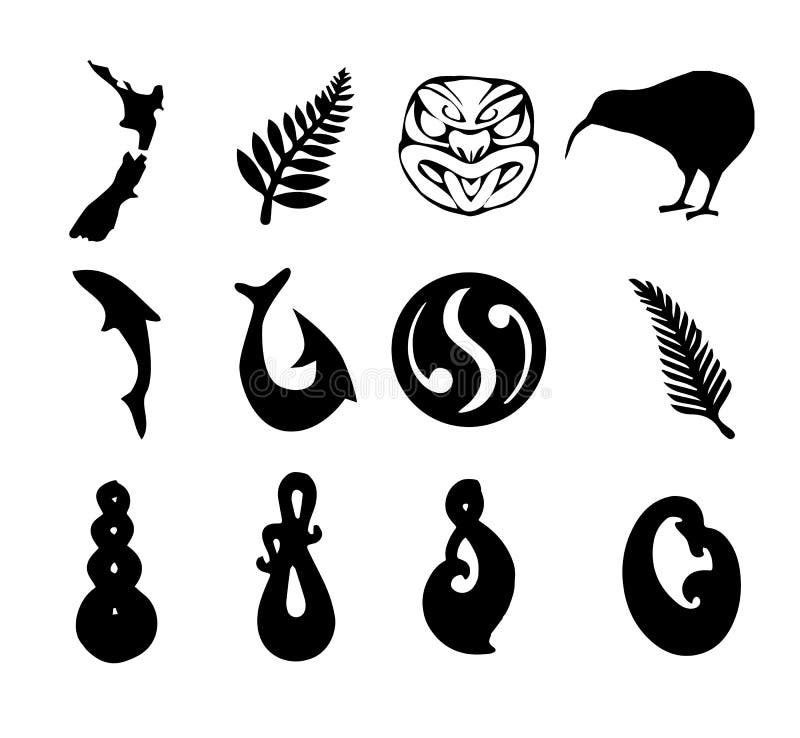 New zealand shapes stock vector. Illustration of elements - 64105123