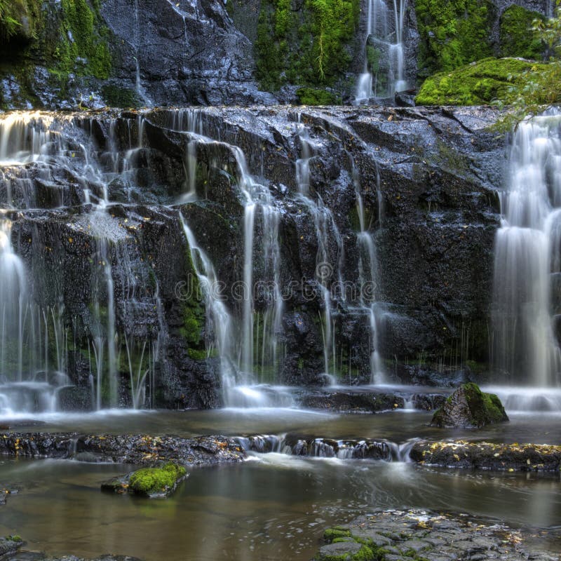 Waterfall, Reykjavik stock photo. Image of clouds, flow - 33808100