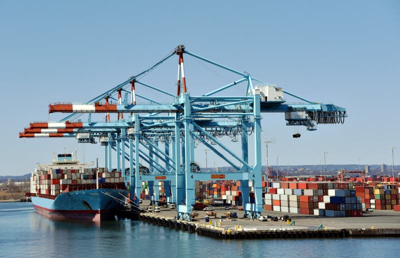 Newark, NJ / USA - View of the Container Terminal Stock Photo - Image ...