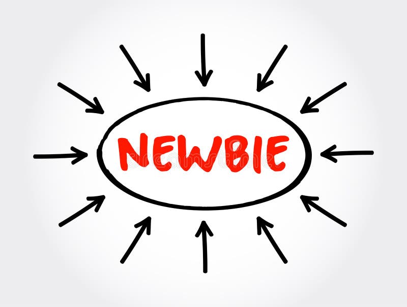 Newbie Text with Arrows, Concept for Presentations and Reports Stock ...